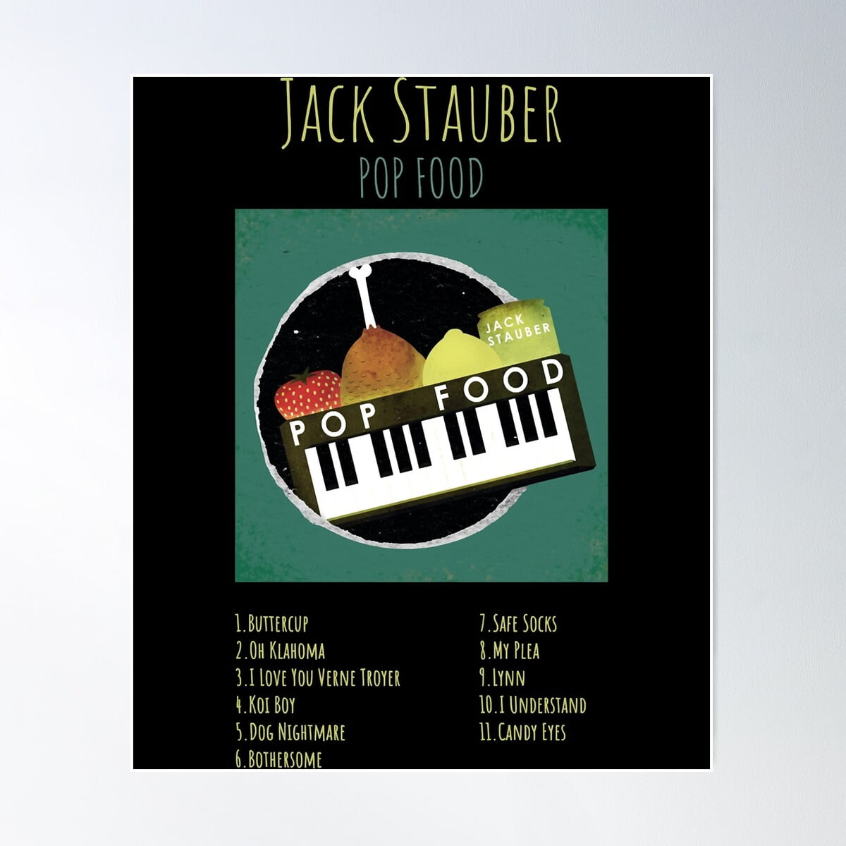 Jack Stauber - Pop Food - Tracklist Logo Essential Poster Wall Art ...