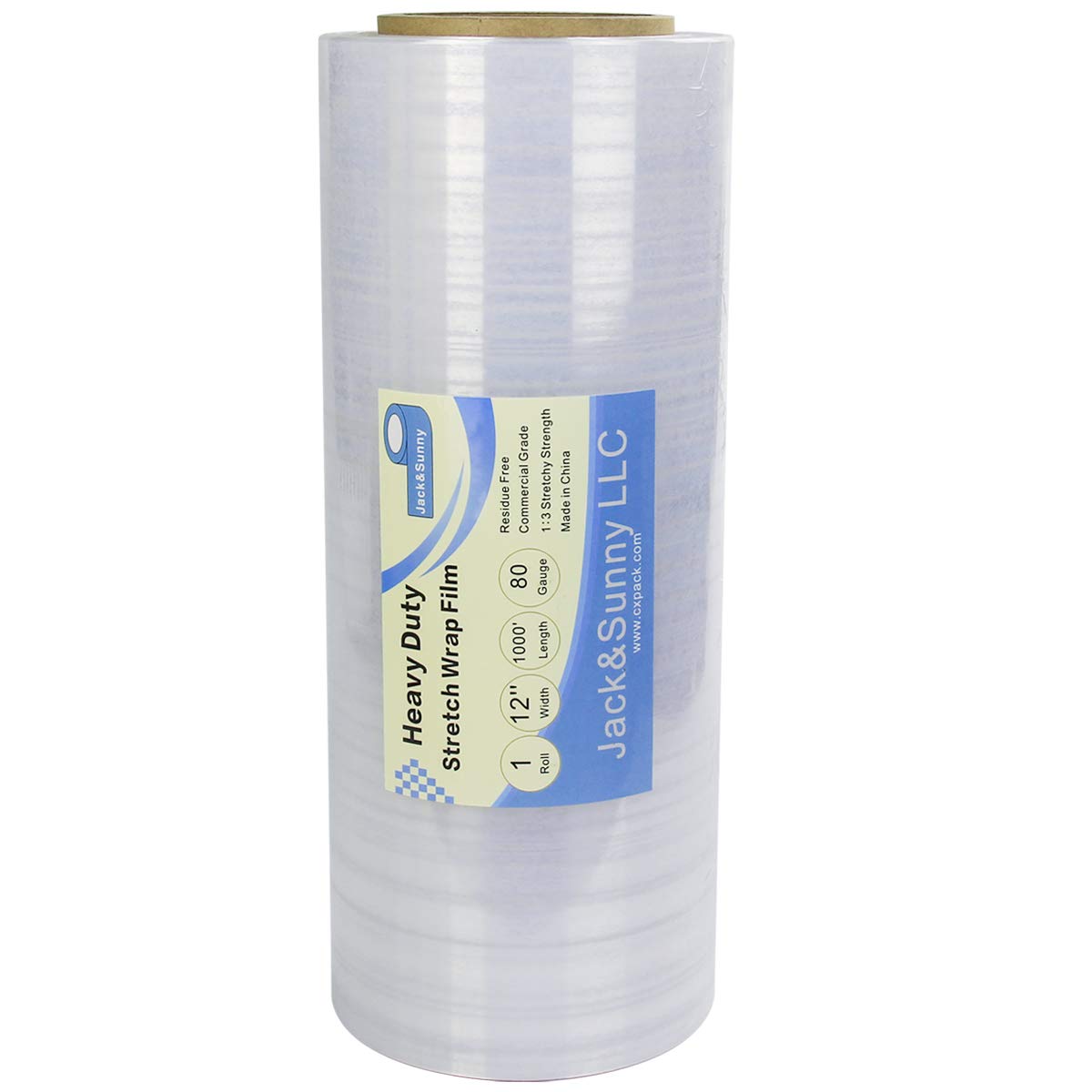 Jack&Sunny Stretch Film -12 inch Shrink Wrap Extra Thick Self-Adhering ...