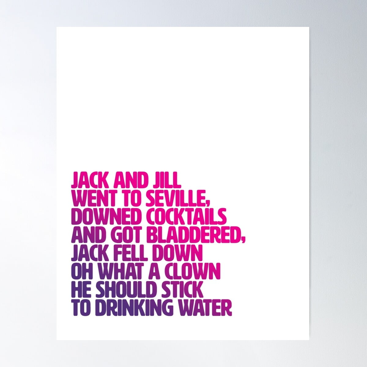 Jack The Drunk Poster Wall Art, Modern Wall Decor For Living Room ...