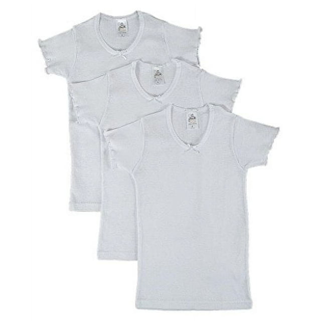 Jack And Jill Girls Crew Neck 100 Combed Cotton T Shirt Solid White 3