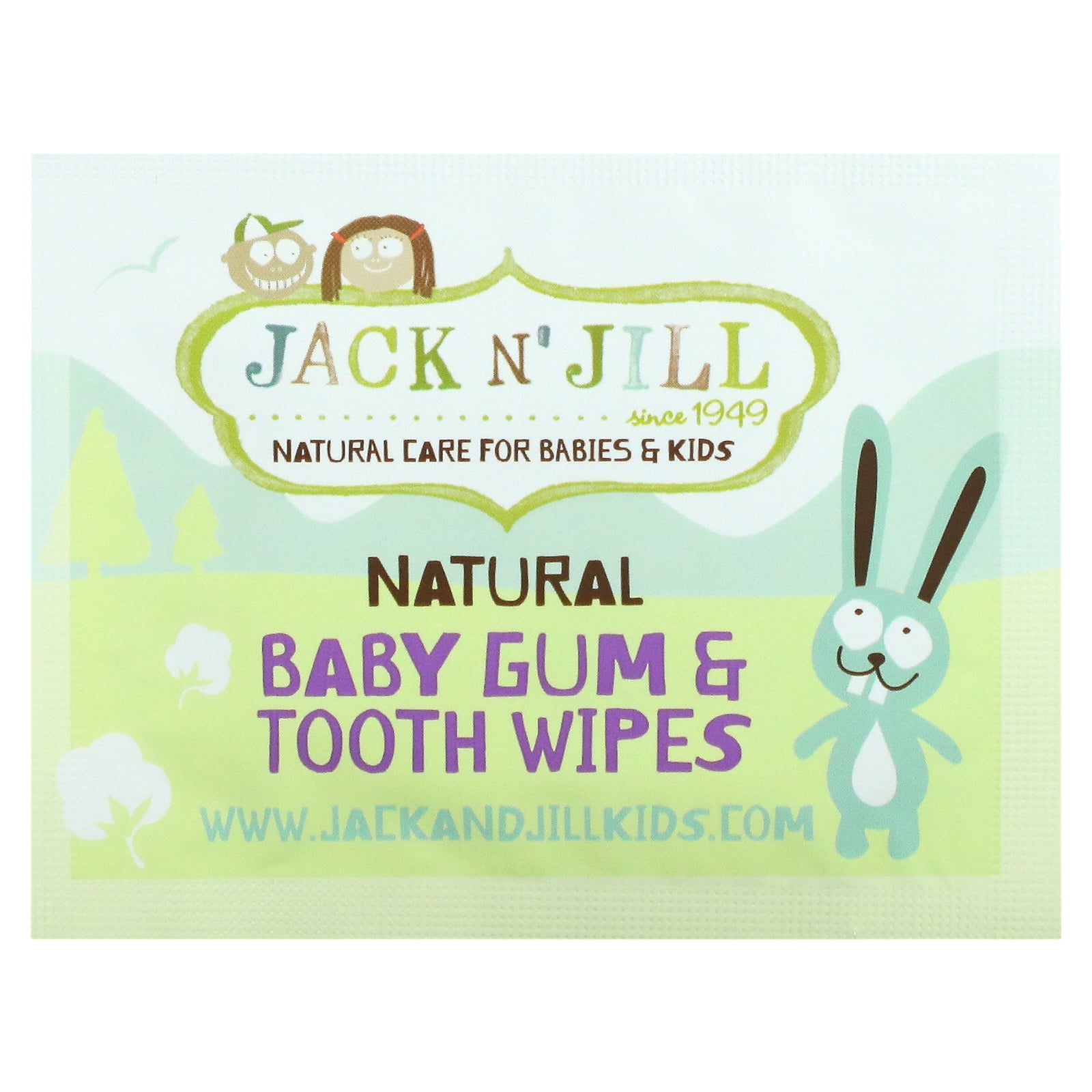 Jack n' Jill Natural Baby Gum & Tooth Wipes, 25 Individually Wrapped ...
