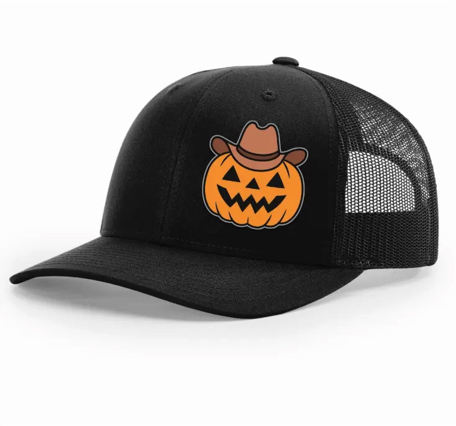Jack-o'-Lantern Hat, Western Pumpkin Patch Trucker Hat, Halloween ...