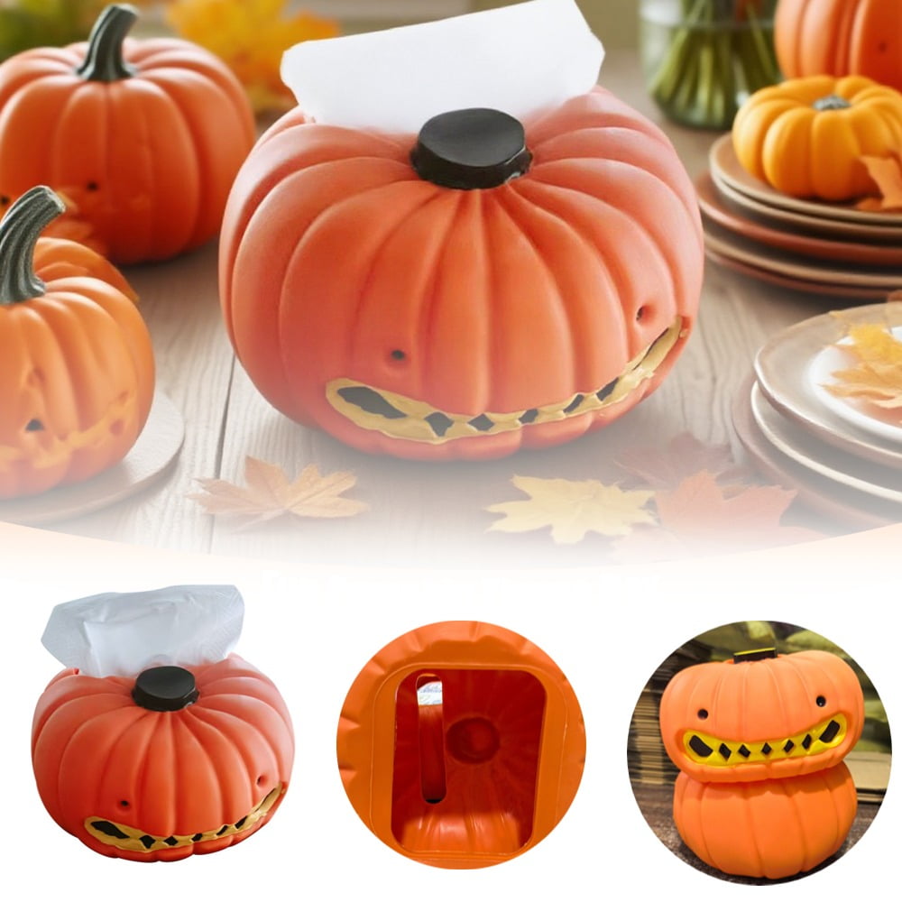Jack-o'-Lantern Tissue Box Cover, Halloween Pumpkin Vessel, Funny ...