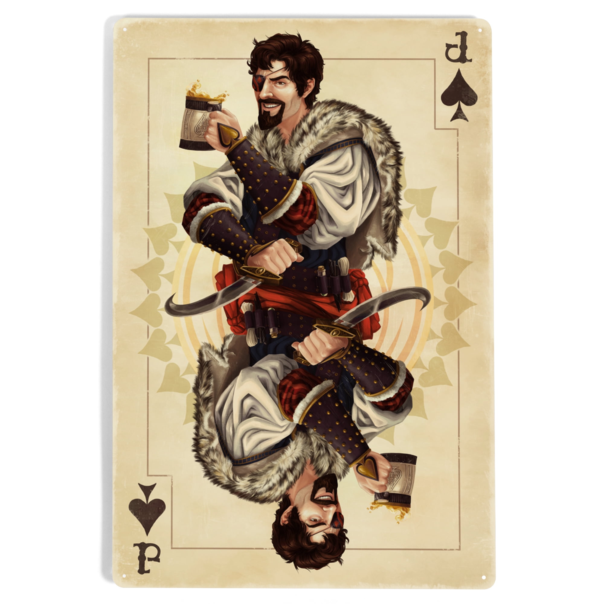 Jack of Spades, Playing Card (12x18 Aluminum Art, Indoor Outdoor Metal ...