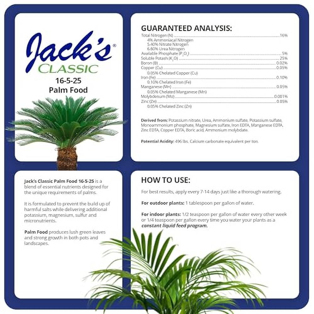 Jack's Classic 16-5-25 Palm Food Water-Soluble Fertilizer with ...