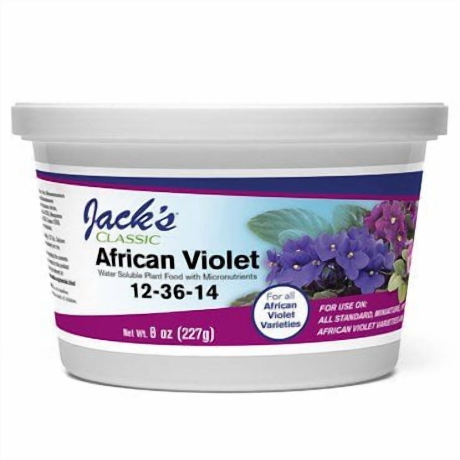 Jack's Classic African Violet Plant Food 12-36-14 - 8oz Tub for Deep ...