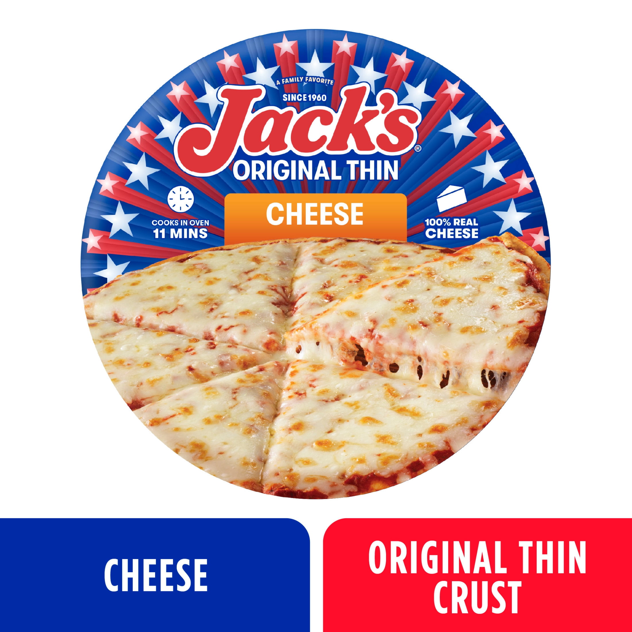 Jack's Frozen Cheese Pizza, Original Thin Crust Pizza for Grilling, 13. ...