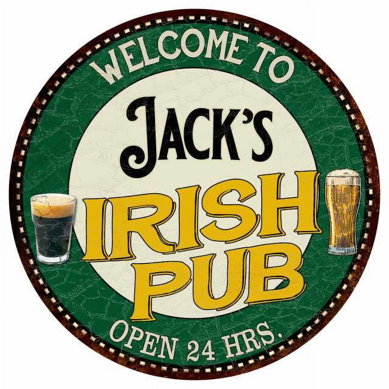 Jack S Irish Pub 12 Round Metal Sign Kitchen Bar Wall Décor