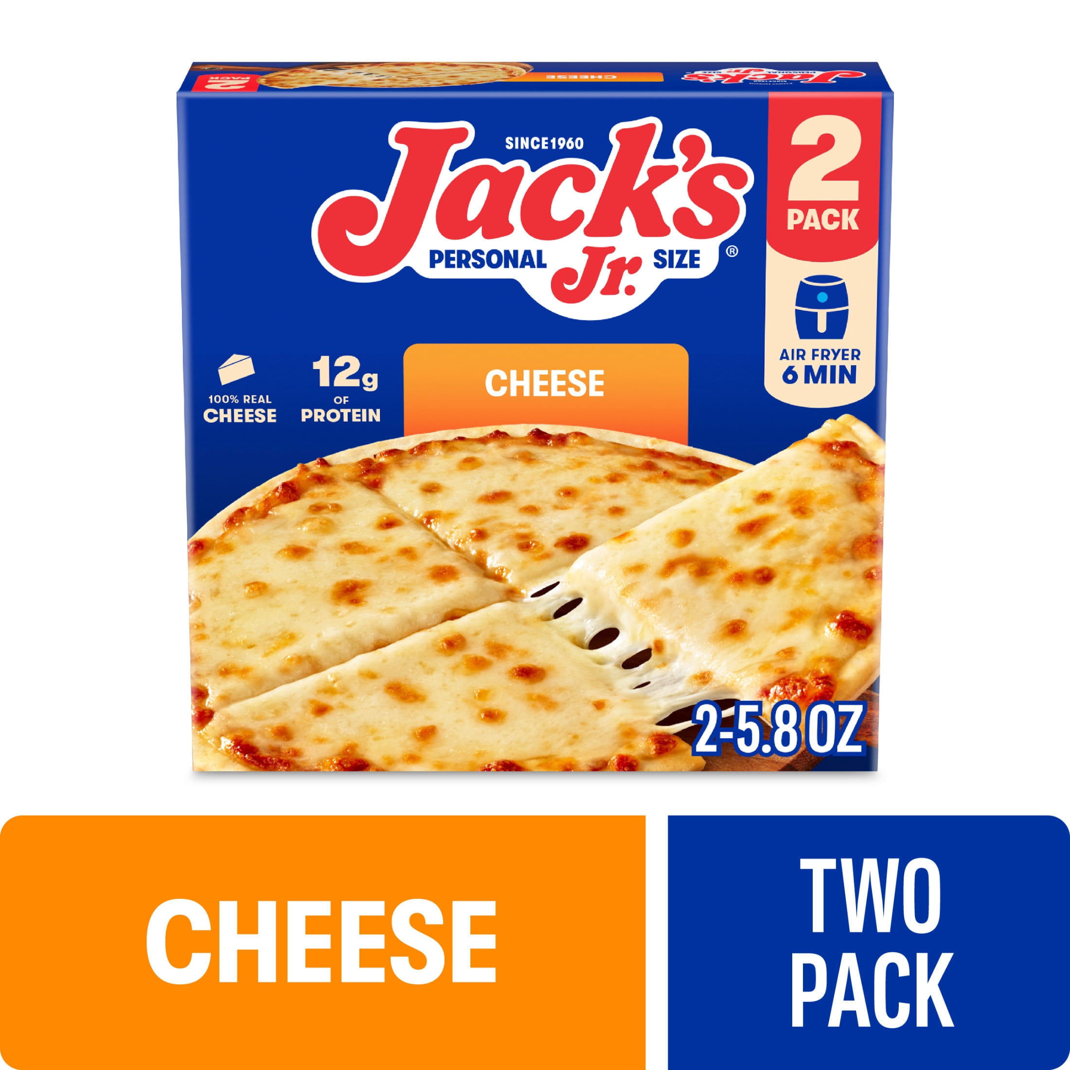 Jack's Cheese Pizza, Personal Pizza, 11.6 oz, 2 Pack (Frozen) - Walmart.com
