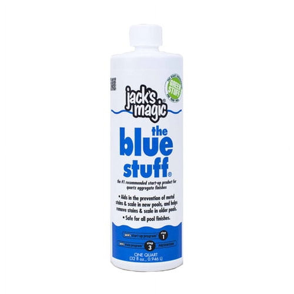 Jacks Magic Blue Stuff, Pool Metal Solution, 32oz, Copper Stain Remover, Scale Maintenance ...