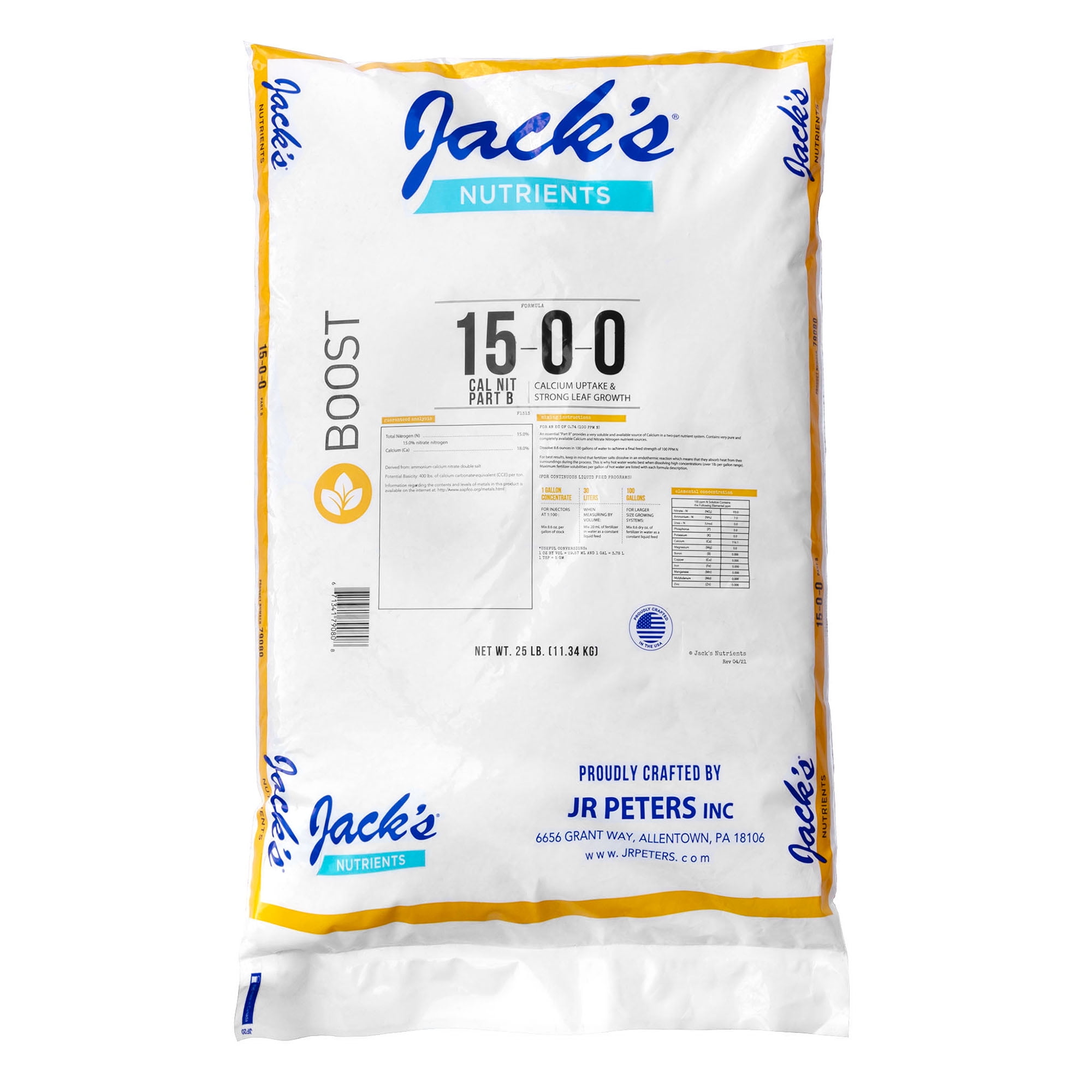 JR Peters Jack's Classic 15-0-0 Calcium Nitrate Fertilizer for Plants ...