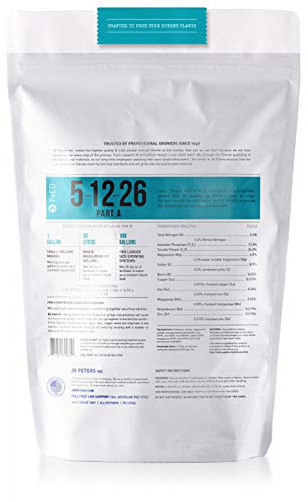 Jack's Nutrients 5-12-26 Part A Water-Soluble Fertilizer for Growth of Leaves and Strong Roots ...