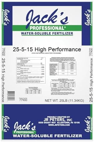 Jack's Professional 25-5-15 High Performance Water-Soluble Fertilizer with Micronutrients for ...