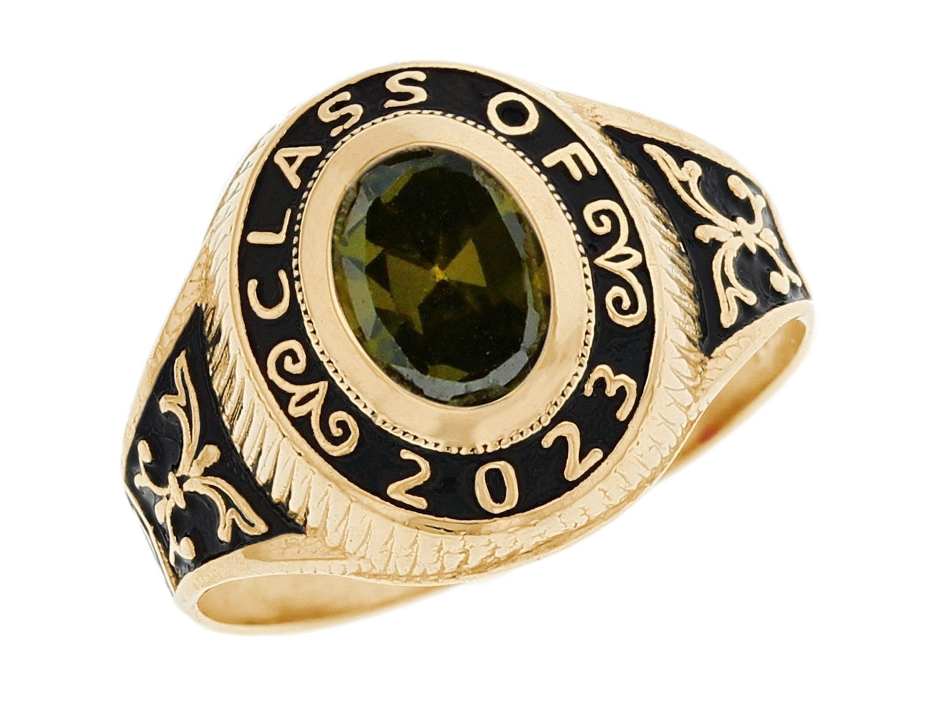 JackAni 10k Gold Simulated August Birthstone 2025 Class Graduation Ring ...