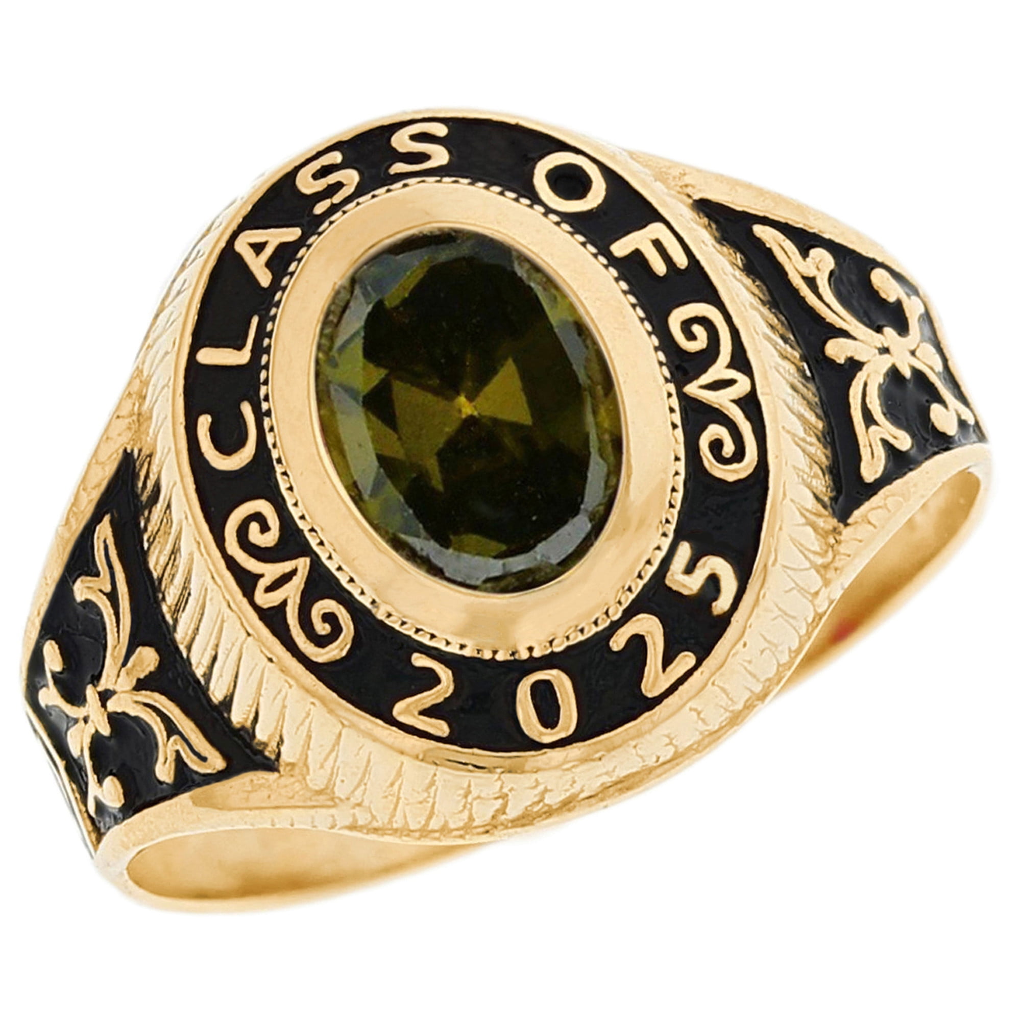 JackAni 10k Gold Simulated August Birthstone 2025 Class Graduation Ring ...