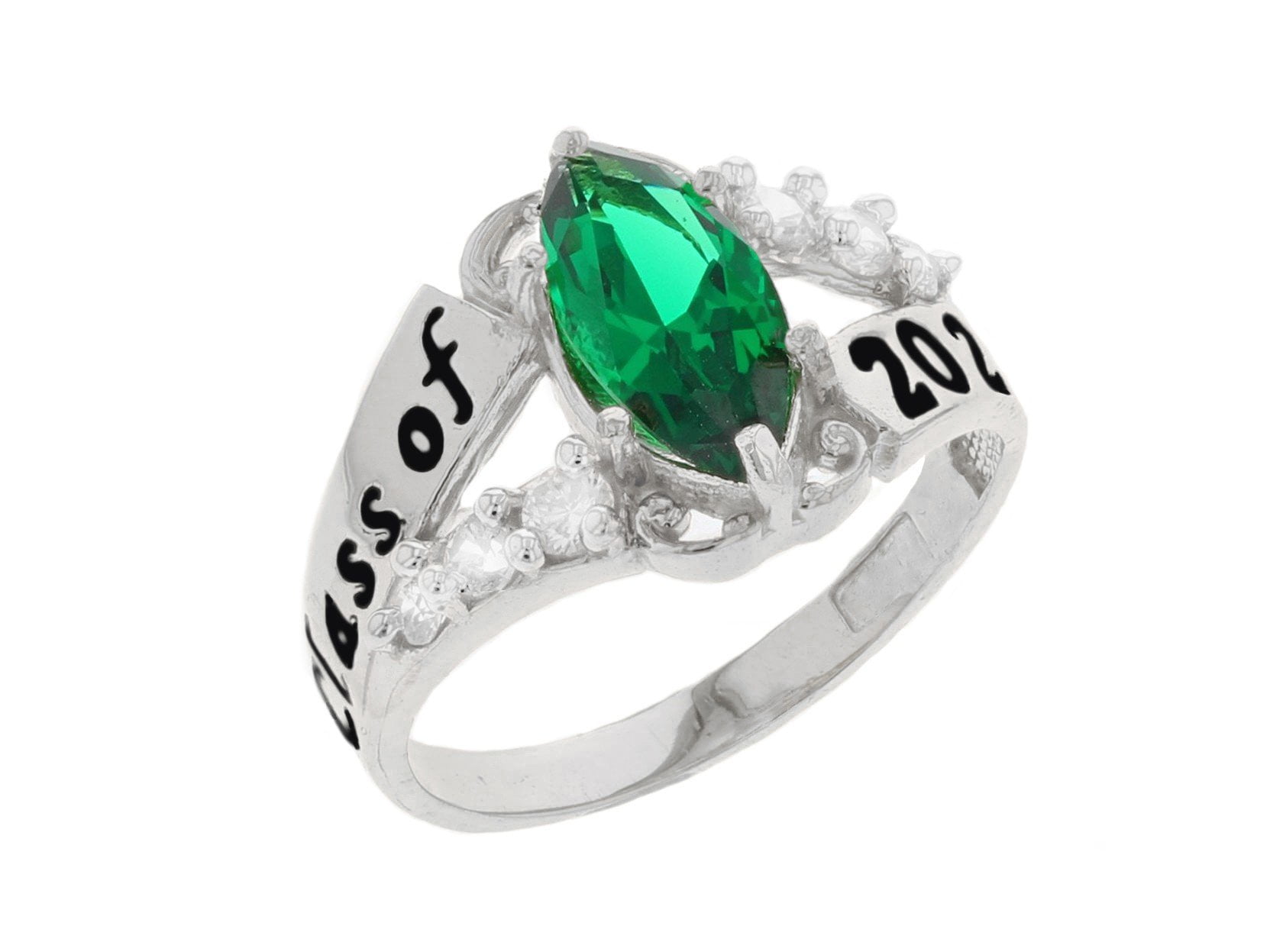 JackAni 10k Gold Simulated Emerald May Birthstone 2025 Class Graduation ...