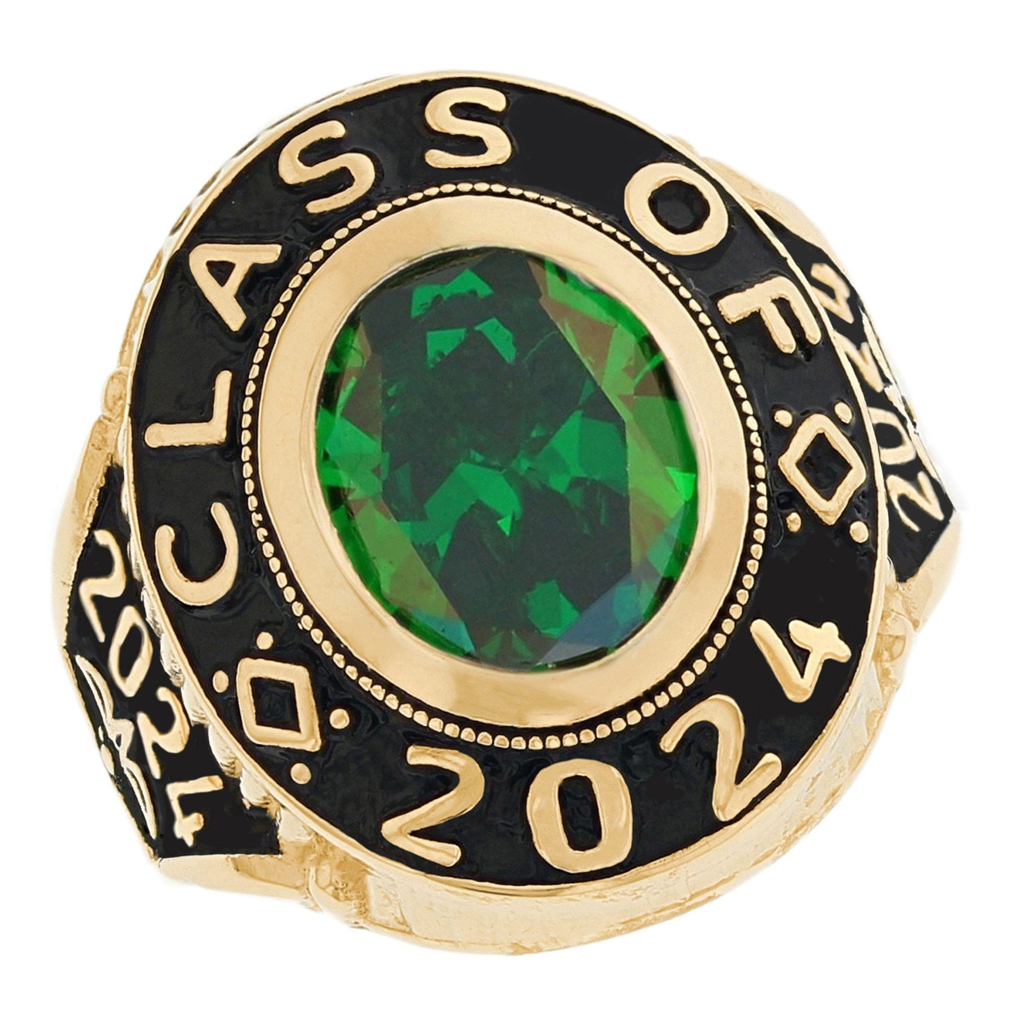 JackAni 10k Gold Simulated May Birthstone 2024 Class Graduation Mens ...