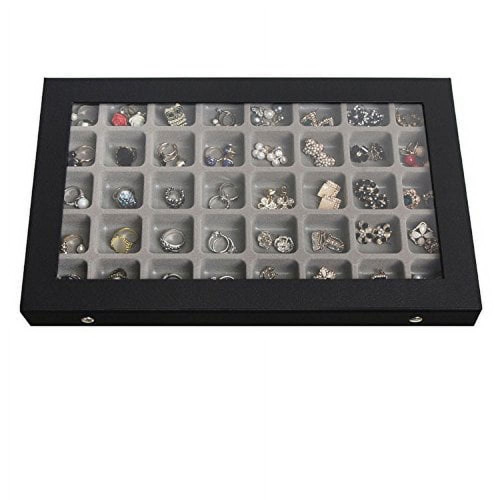 JackCubeDesign 40 Compartments Jewelry Display Tray Showcase Organizer ...