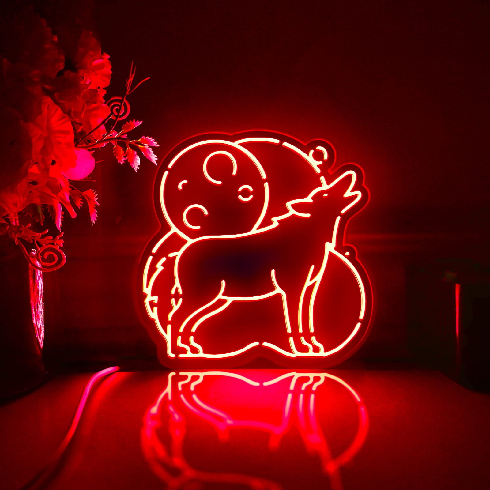 Jackal Led Light Box, Dimmable Neon-Like Light Signs USB Power for Wall ...