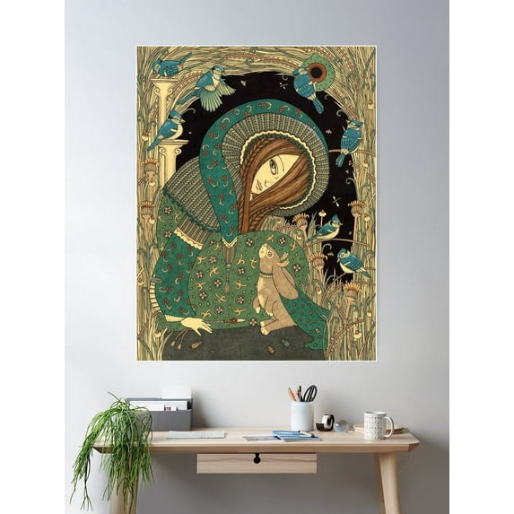 Jackalope Garden Poster Wall Art, Modern Wall Decor For Living Room ...