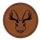 Jackalope Head Mythical Animal Jackrabbit Antelope 2.5" Faux Leather ...
