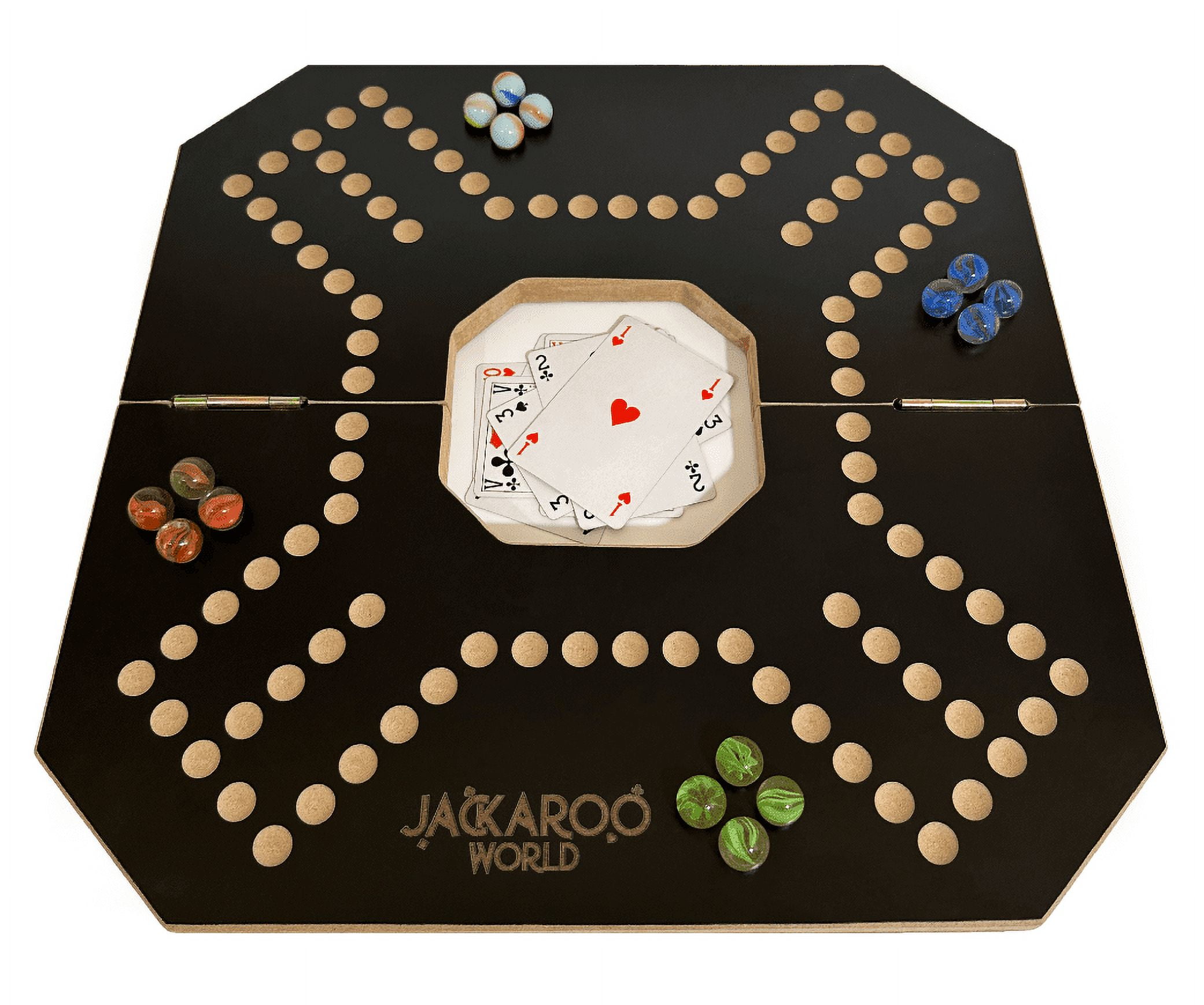 Jackaroo Board Game - 2-4 Player Cards and Marbles Board Game - Marble ...
