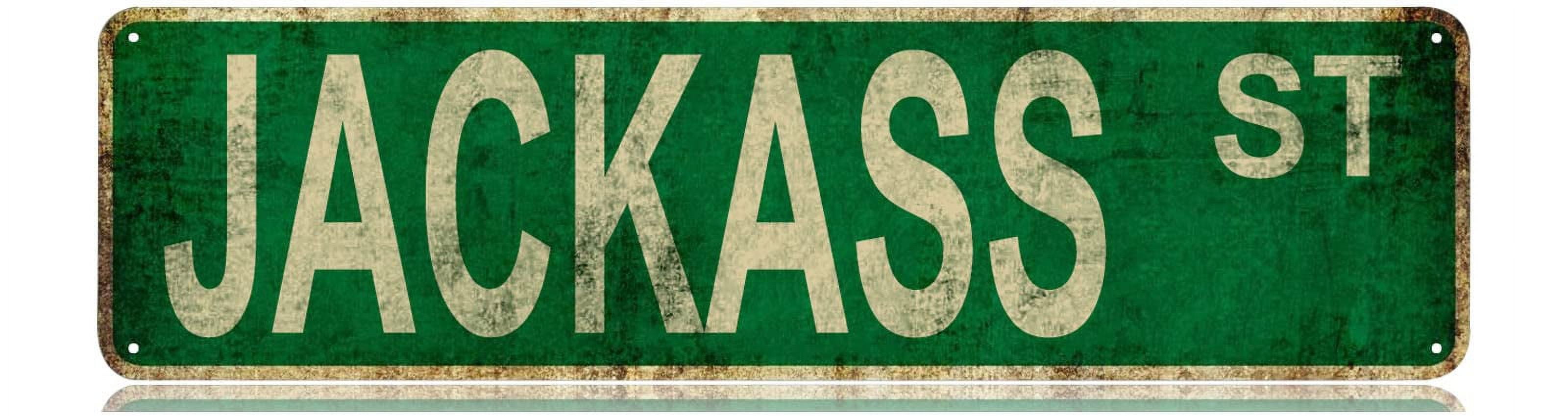 Jackass St Slim Tin Sign Street Funny Metal Sign Wall Decor for Bedroom ...