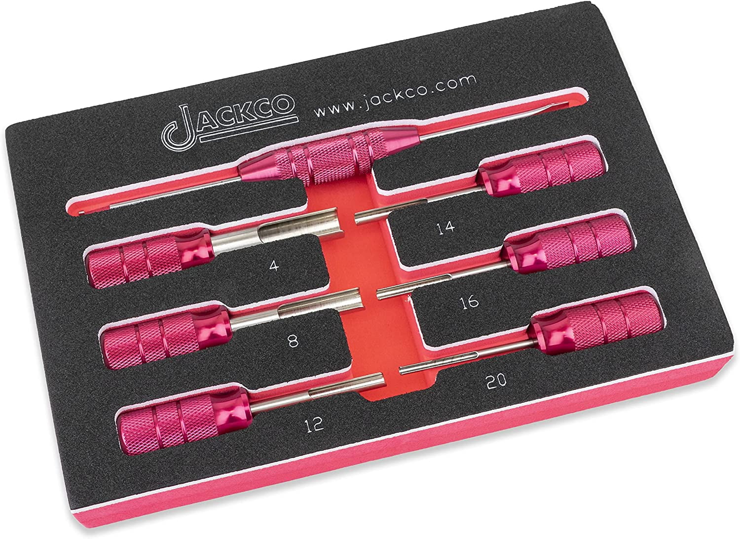 Jackco 7pc Deutsch Terminal Release/Removal Tool Kit - 4, 8, 12, 14, 16 ...