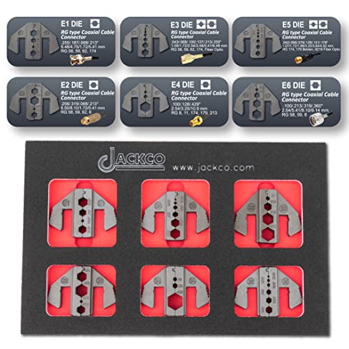 Jackco Crimping Tool Die Set - E1, E2, E3, E4, E5, E6 Dies for RG Type ...