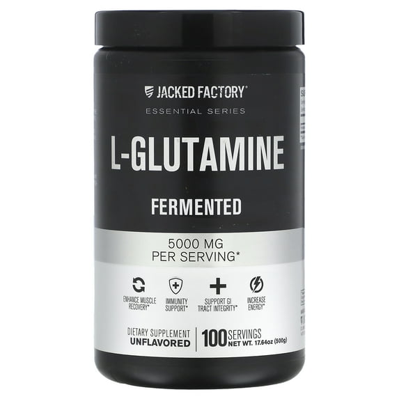 Jacked Factory Essential Series, L-Glutamine, Fermented, Unflavored, 17.64 oz (500 g) - Walmart.com
