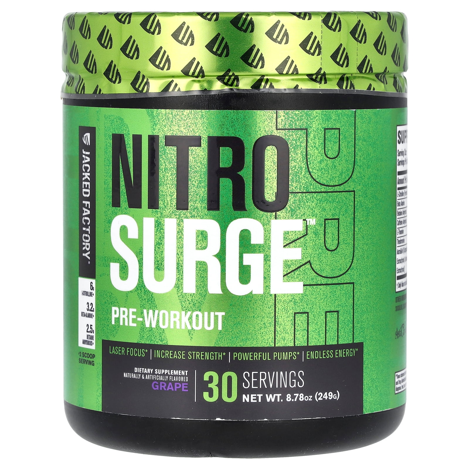 Jacked Factory Nitro Surge, Pre-Workout, Grape, 8.78 oz (249 g ...