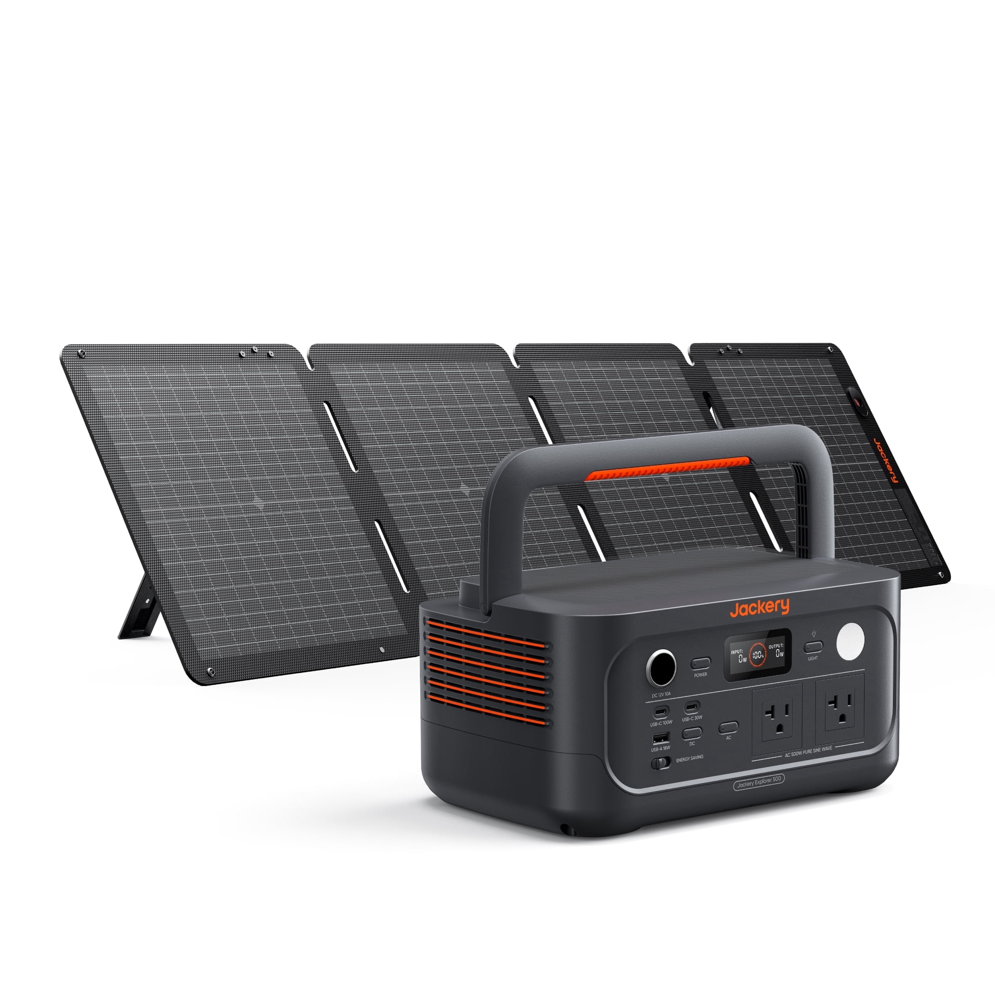 Jackery 500 v2 Portable Solar Power Pack with 100Wair Charging Panel ...