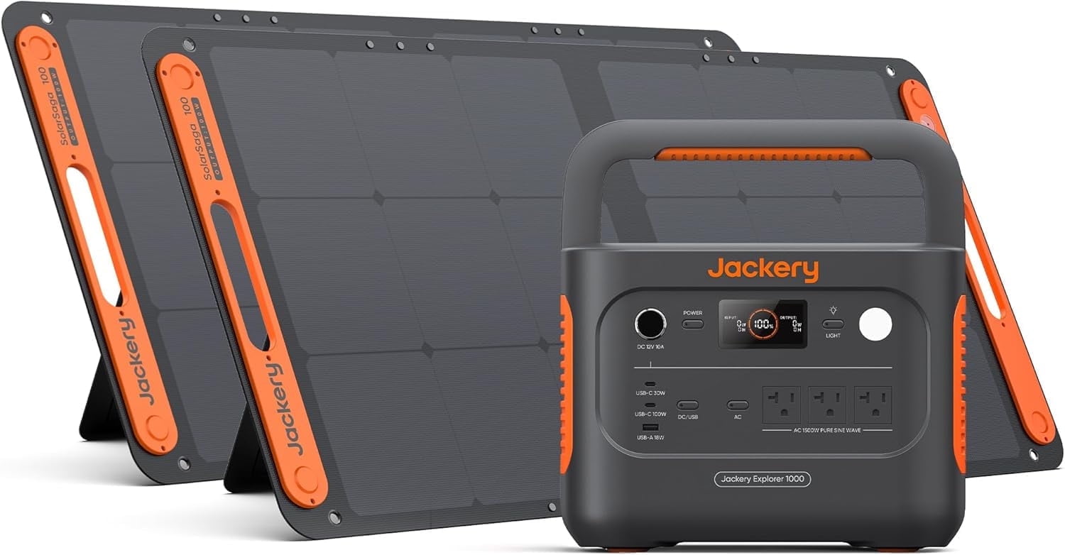 Jackery Solar Generator 1000 v2 with 2x100W Solar Panel(2024 New ...