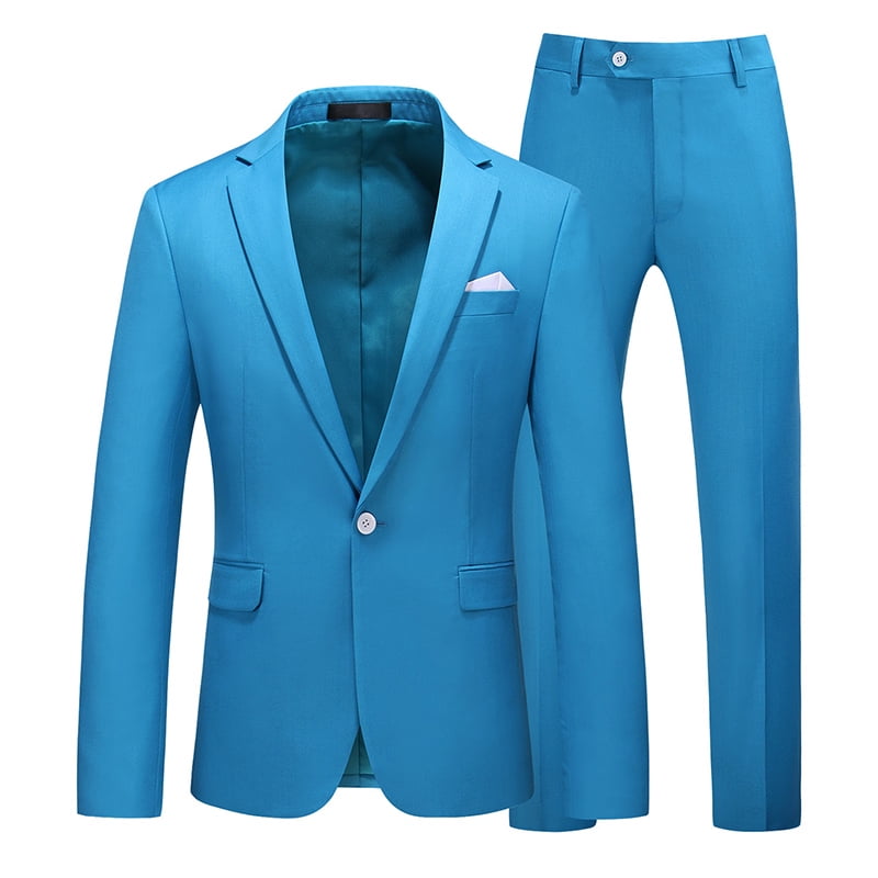 Jacket + Pants 2 Pieces Set New Candy Colors Slim Fit Business Men ...