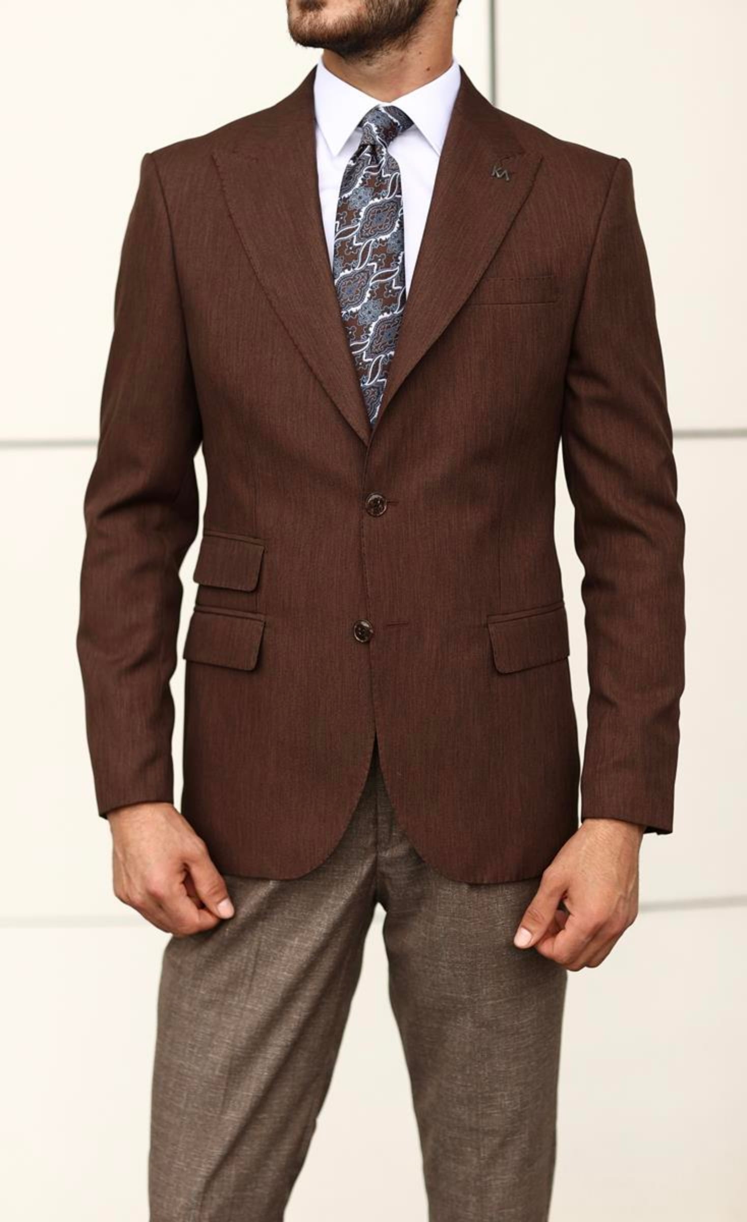 Jacket, Soft Textured Elegance Men's Modern Milky Bitter Coffee Jacket ...