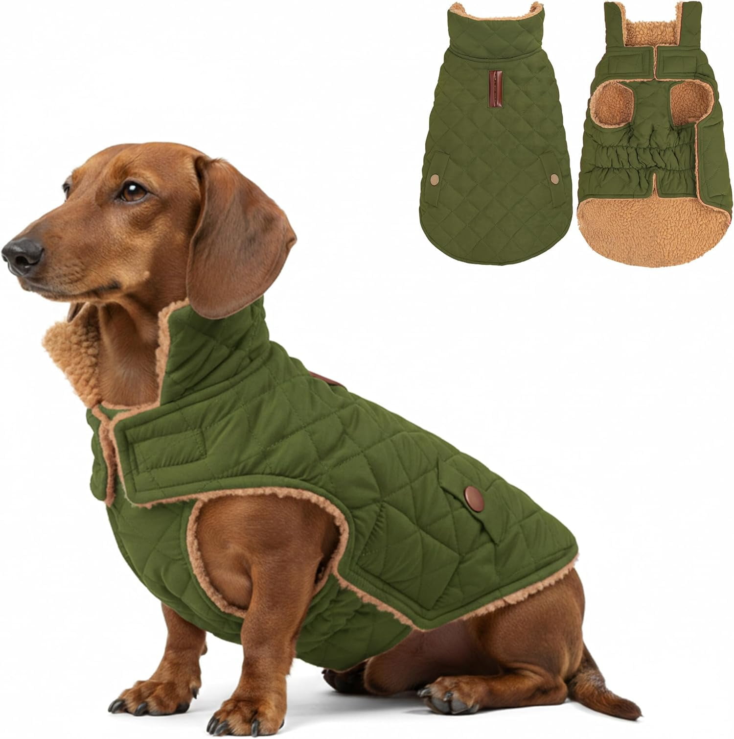 Jacket & Windproof Coat for Small Dogs with Thick Fleece, High with ...