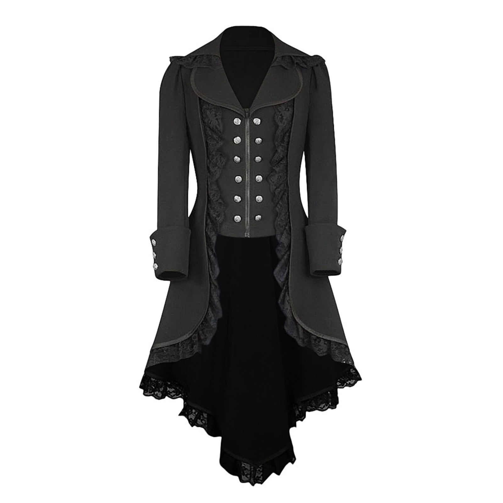 Jacket for Women Halloween Steampunk Gothic Tailcoat Costumes Lace ...