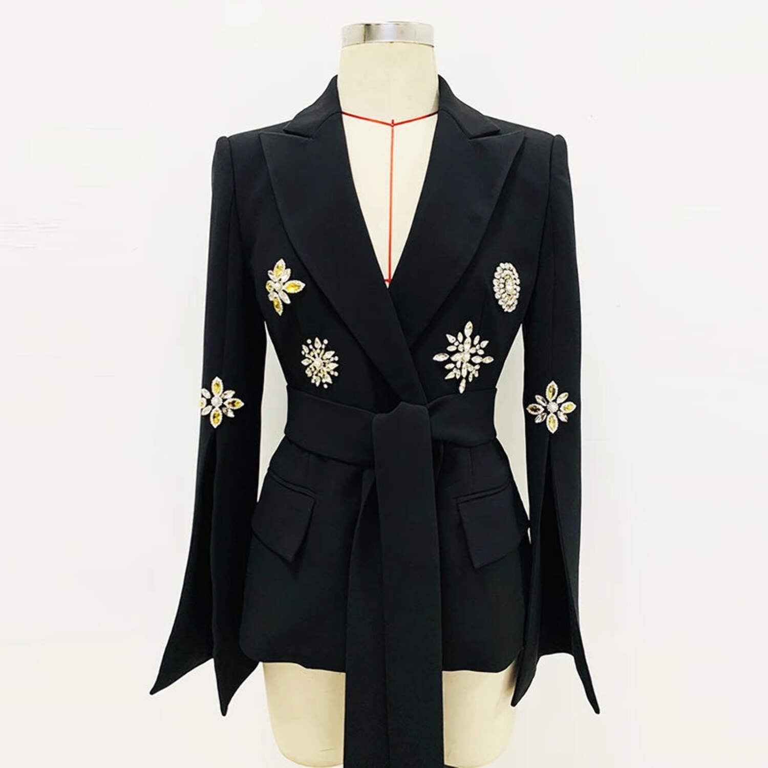 Jacket Women's Crystal Rhinestone Diamonds Beaded Blazer - Walmart.com