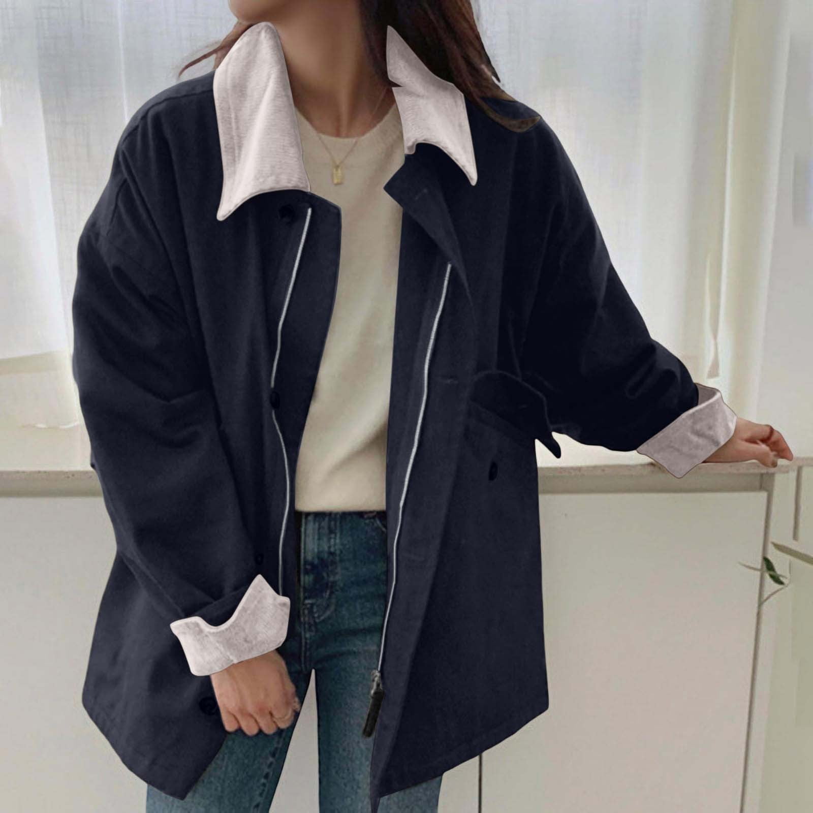 Jacket for Women Oversized Barn Jacket Button Down Canvas Jacket ...
