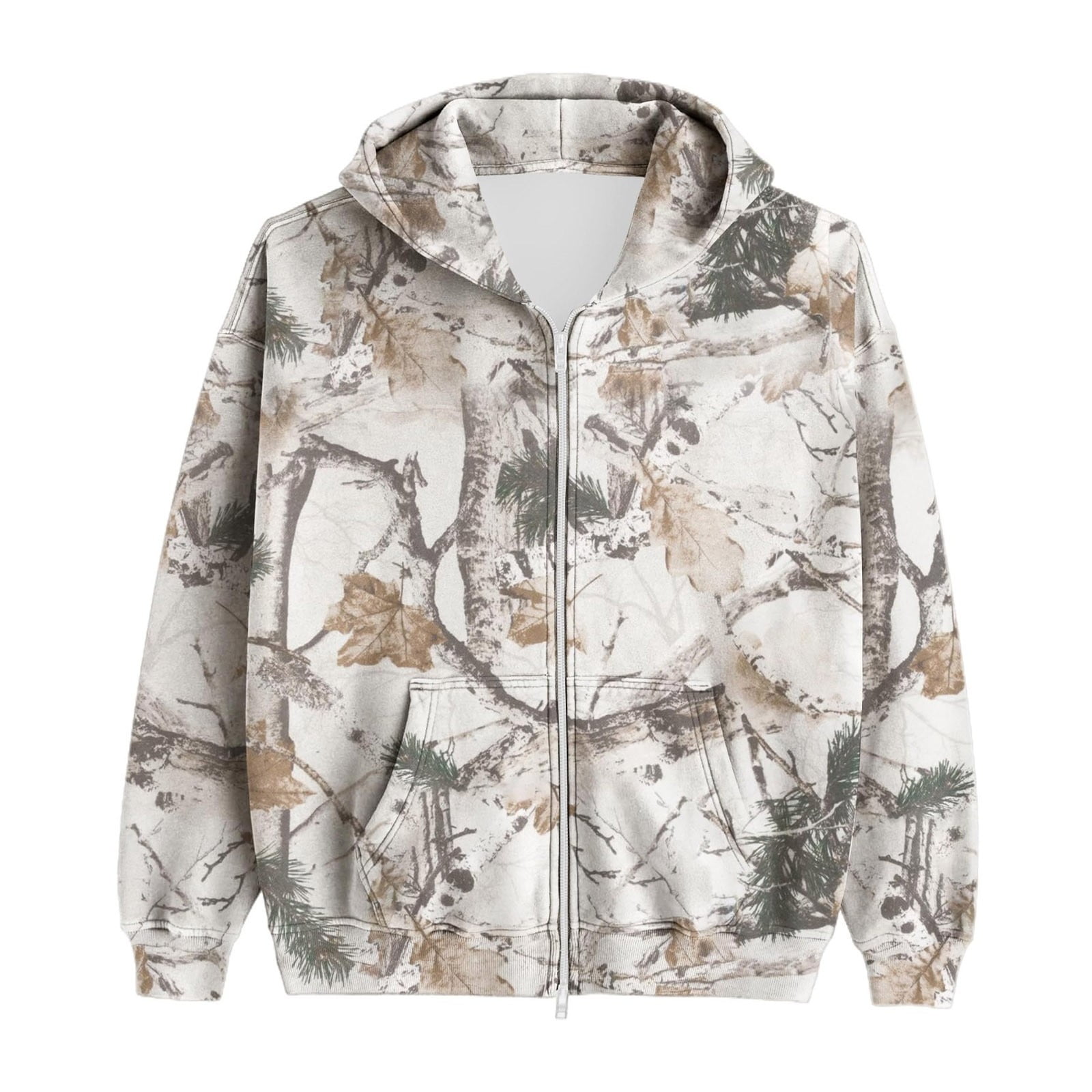 Jackets For Women Hoodie Sweatshirts Camo Print Zip Up Long Sleeve ...