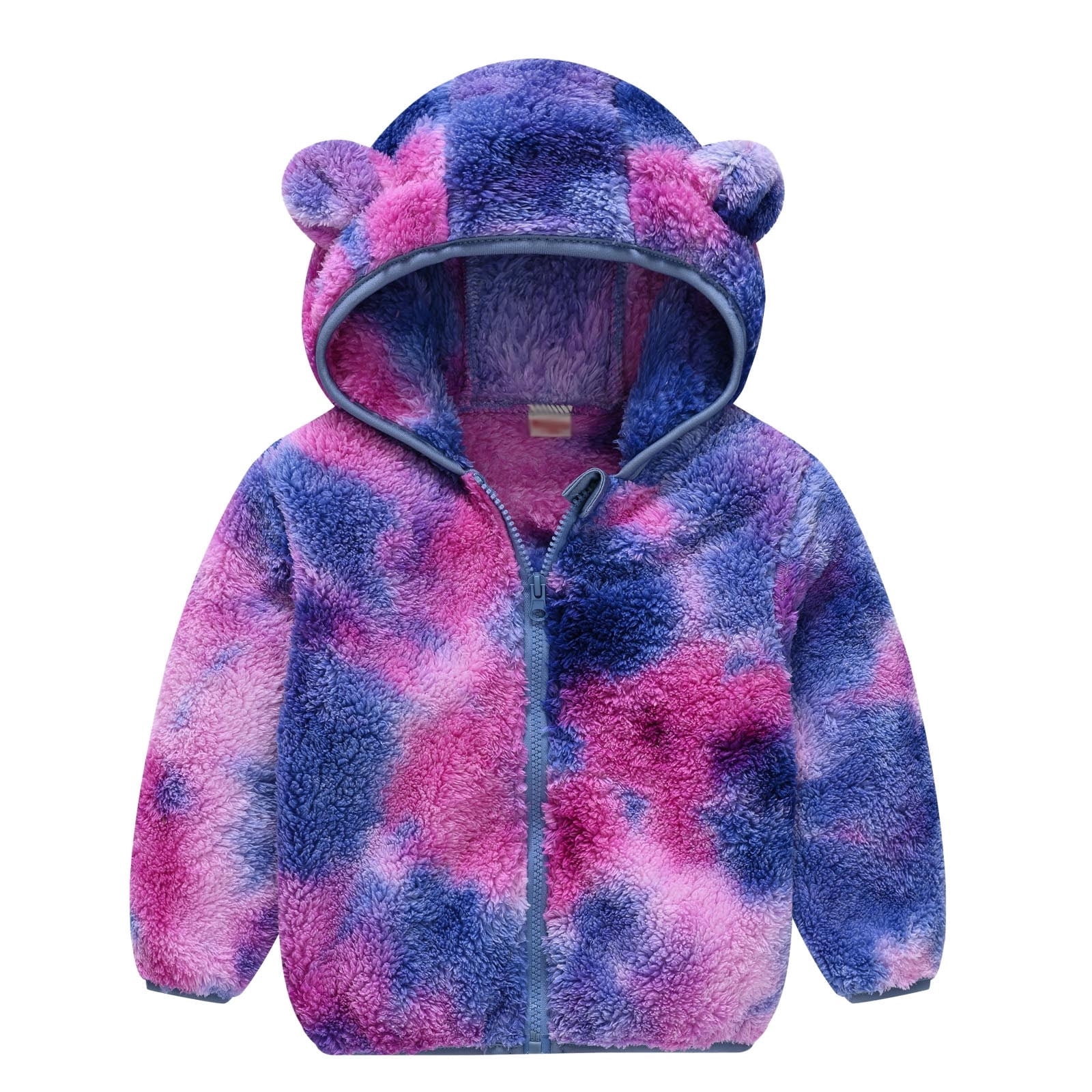 Toddler Girls Warm Fleece Jacket Button Faux Chunky Outerwear Coat With ...