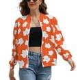 Jackets for Wome Zip Up Long Sleeve, Bright Autumn Leaves Charm ...