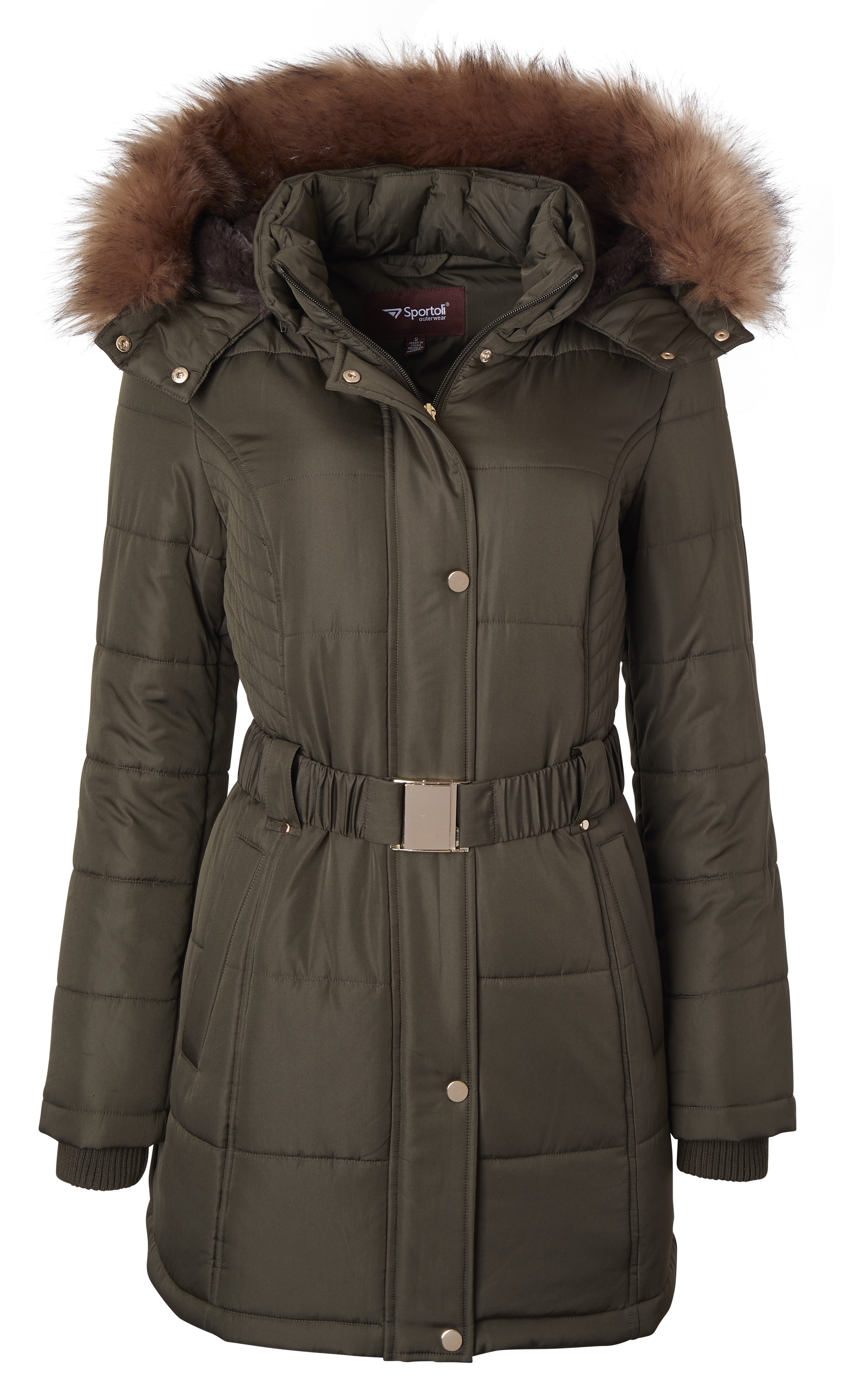 Jackets for Women Down Alternative Parka Longer Winter Puffer Coat with ...