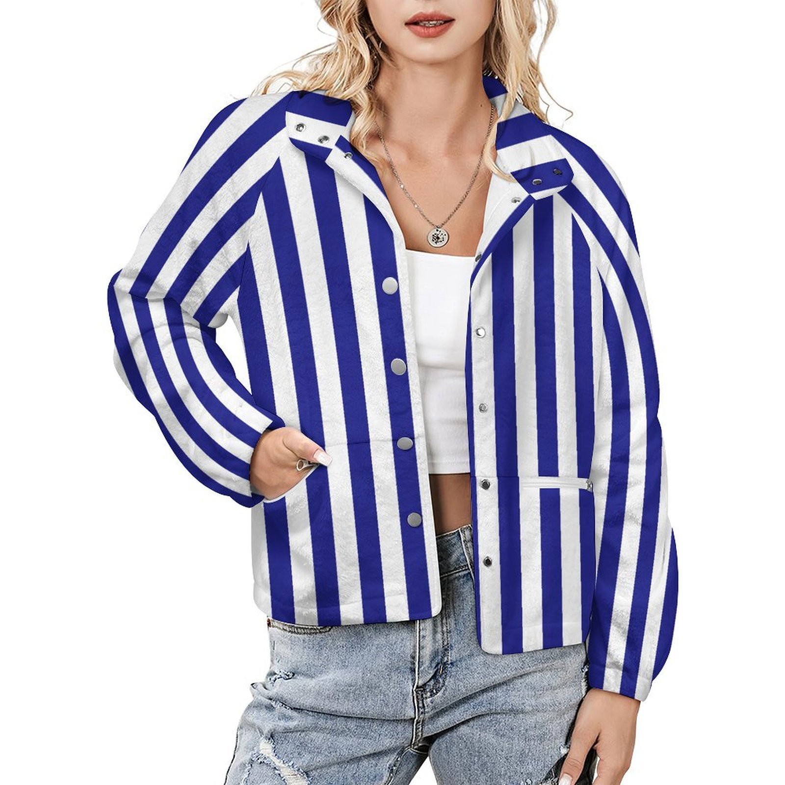 Jackets for Women Winter Coat Jackets Flannel Stand Collar Jacket ...