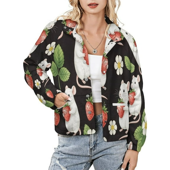 Jackets for Women Winter Coat Jackets Flannel Stand Collar Jacket(Cute ...