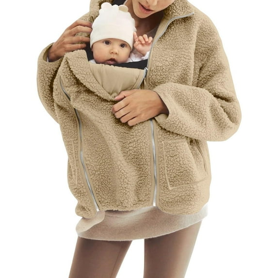 Jackets for Women Zip up 2-in-1 Baby Wearing Outerwear Maternity ...