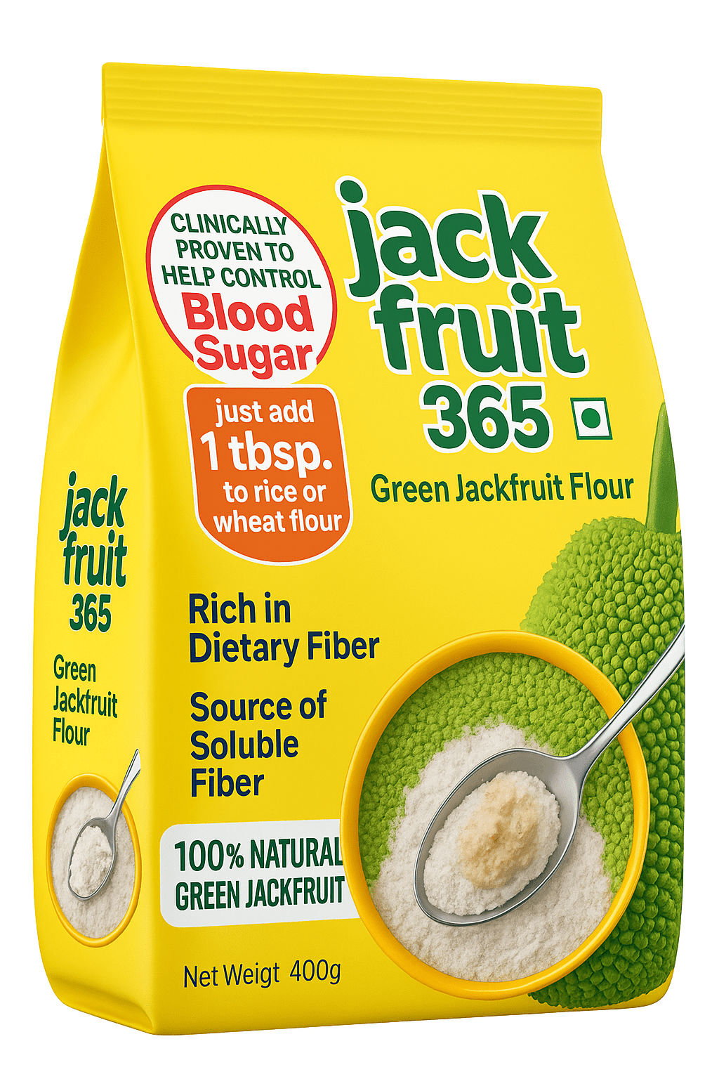 Jackfruit365 Jackfruit Flour, Helps in Sugar - Soluble Fiber 14.10 oz ...