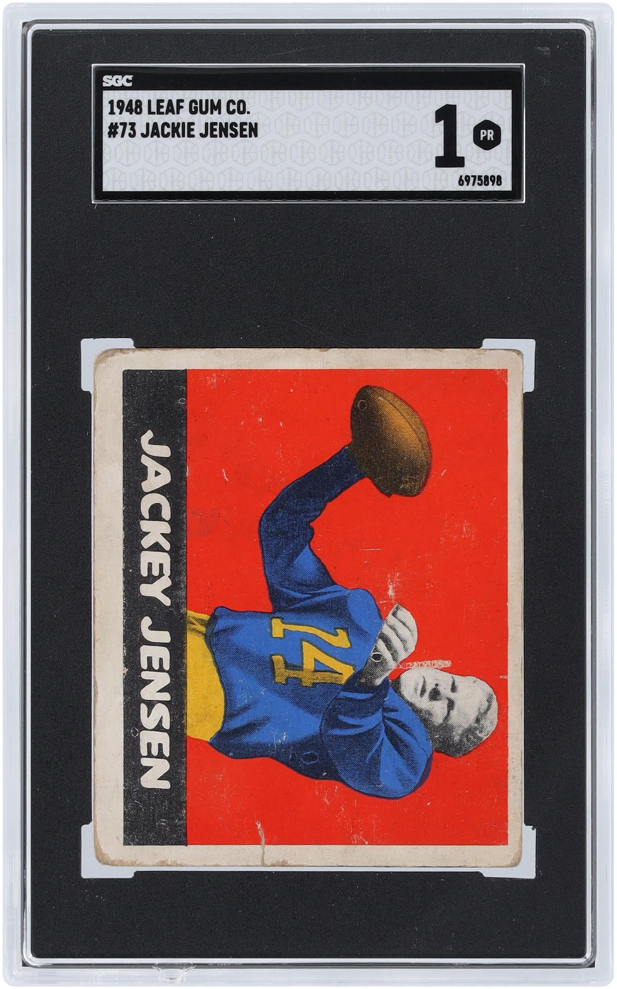 Jackie Jensen Columbia University 1948 Leaf Gum Co. #73 SGC ...