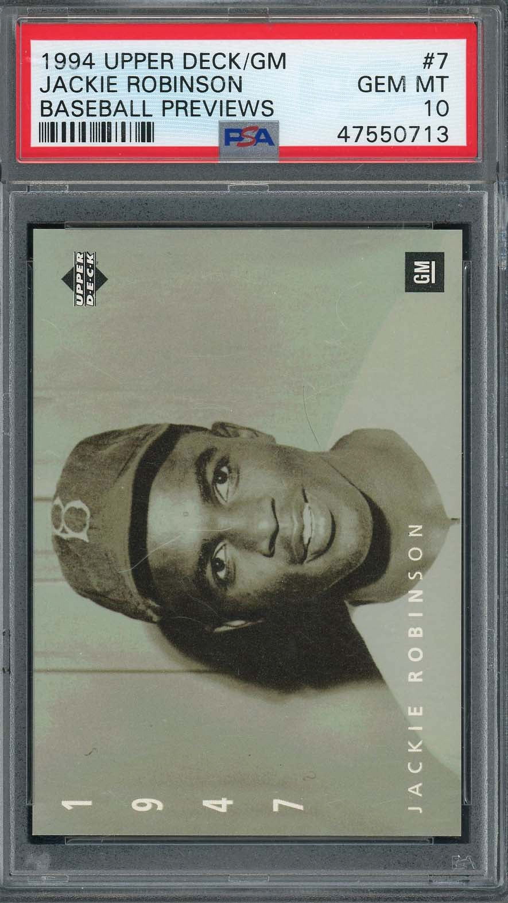 Jackie Robinson 1994 Upper Deck / GM Baseball Card #7 Graded PSA 10 GEM ...