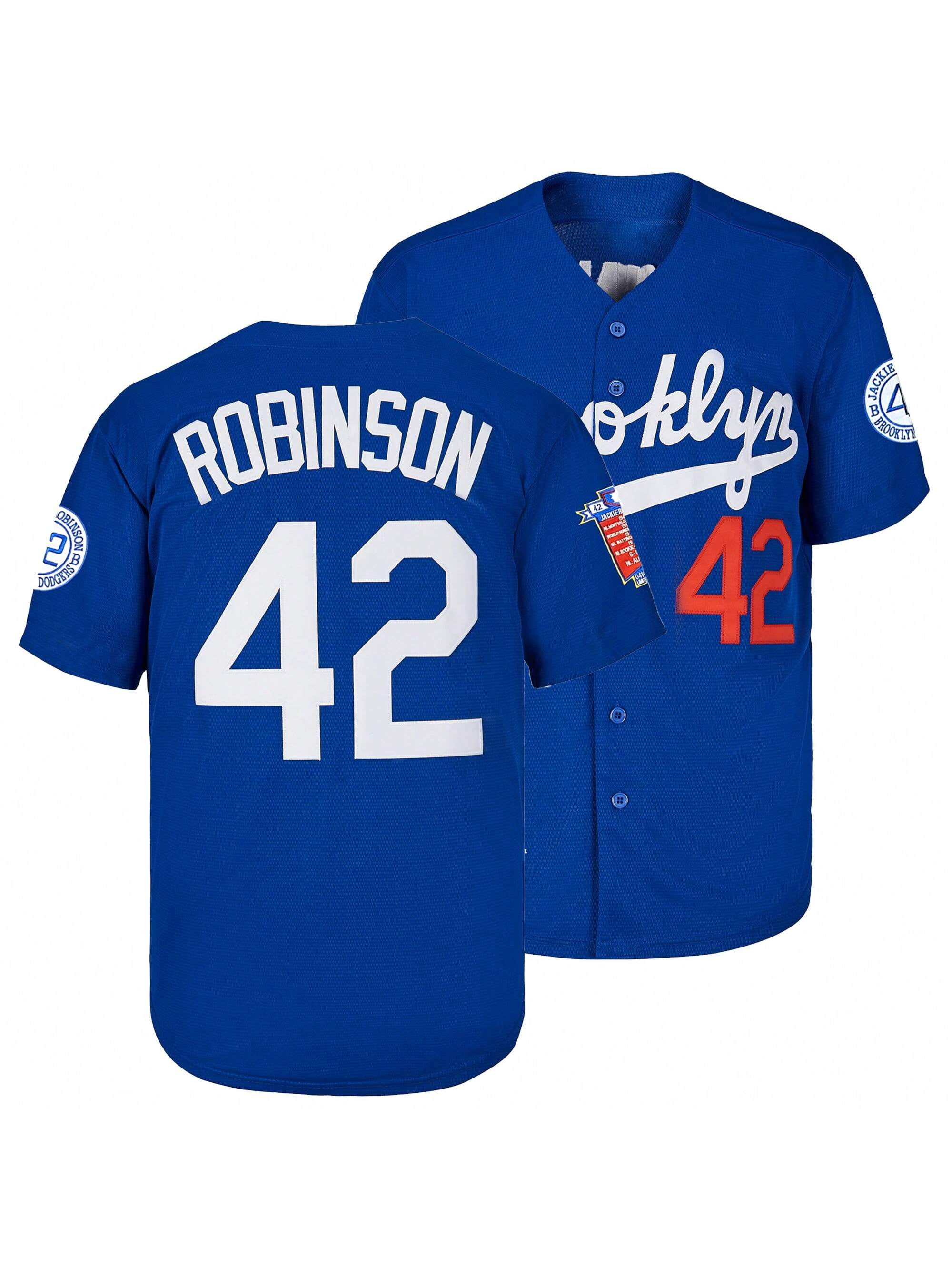 Jackie Robinson # 42 Black Boyfriend Style Men Retro Short Sleeves ...